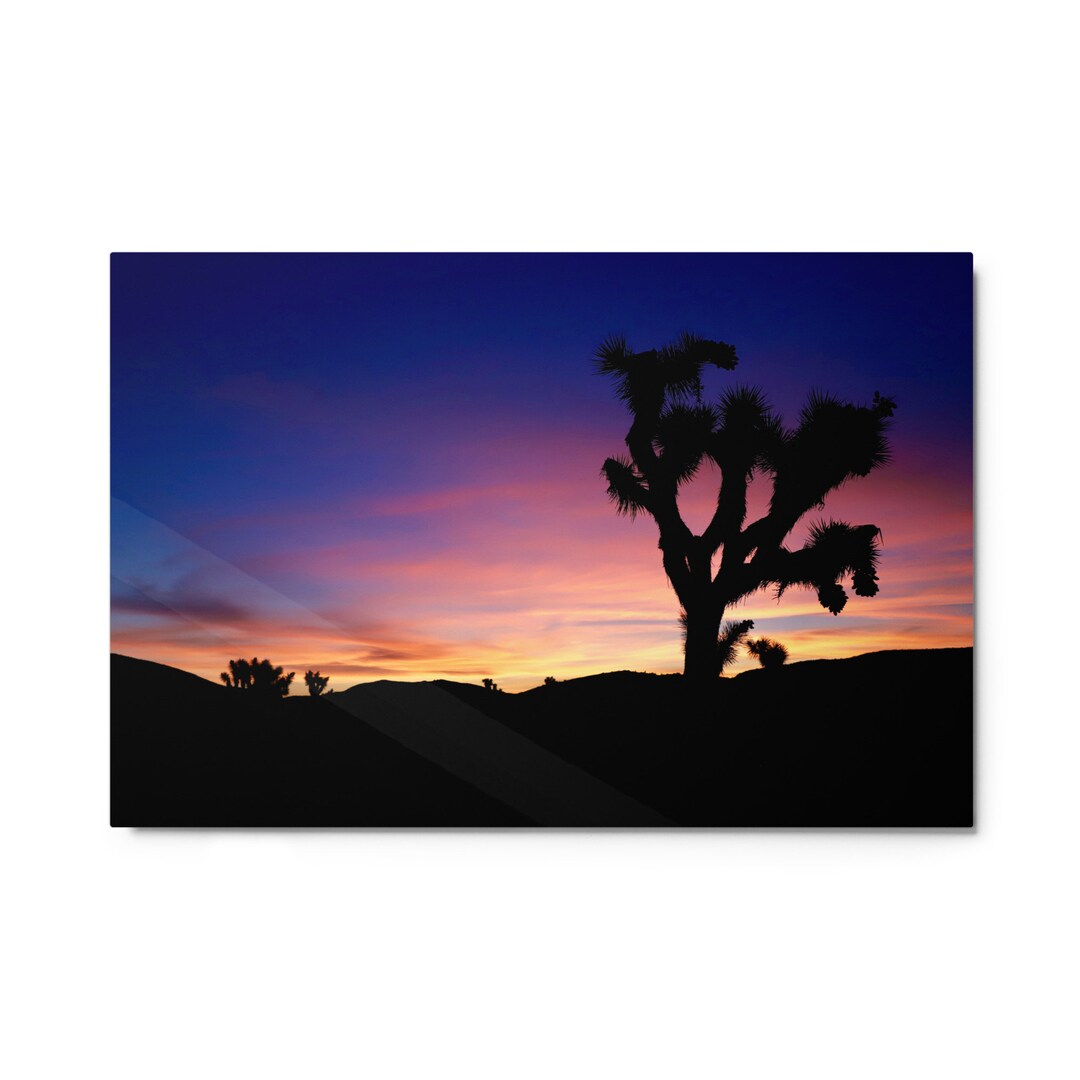 Metal Print, Joshua Tree National Park, California | Sunrise Silhouette ...