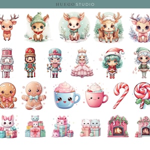 Kawaii Cute Christmas Clipart Graphics Winter Wonderland Elf Elves ...