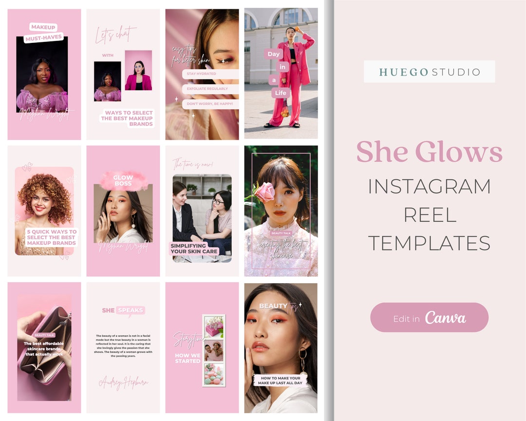 Pink Feminine Beauty Instagram Reel Templates for Tiktok Instagram ...