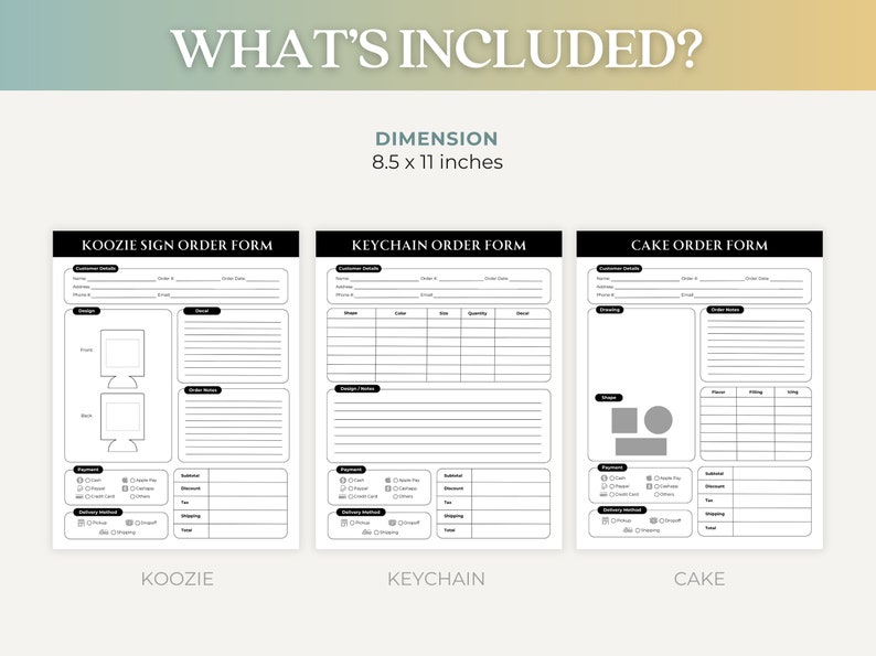 Editable Order Forms Bundle Tshirt Tumbler Tshirt Decal Editable ...