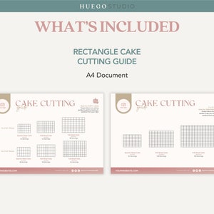 Editable Cake Cutting Guide Cake Care Card Bundle Instruction Printable ...