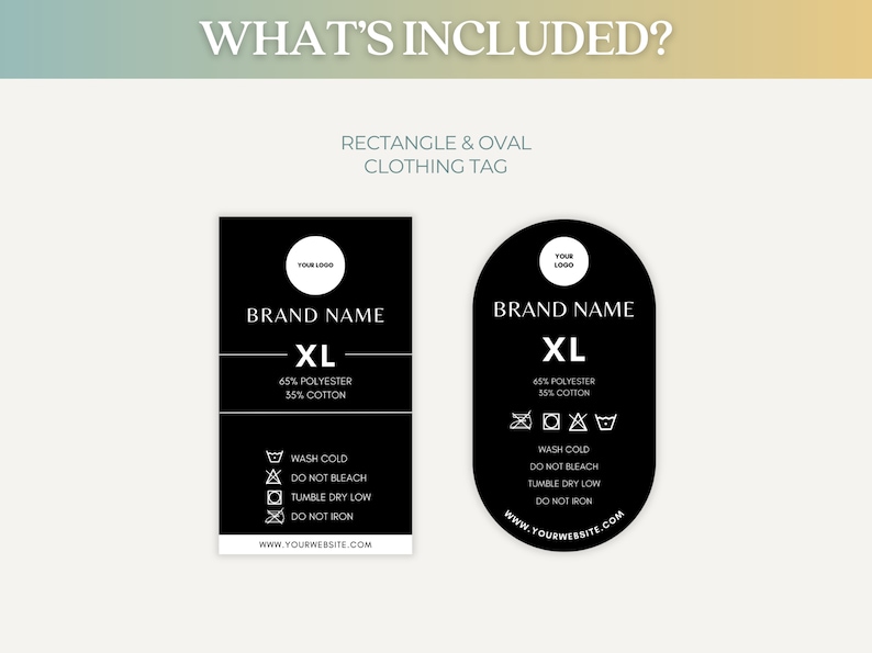 Editable Clothing Tag Bundle Editable T-shirt Neck Label Tag DIY Custom ...