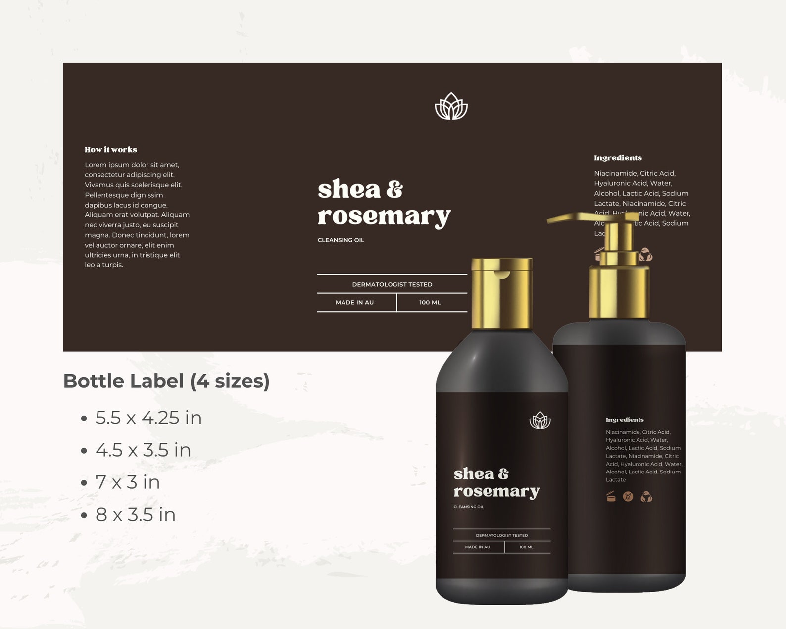 Minimalist Editable Cosmetic Skin Care Product Label Template - Etsy