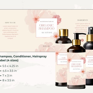 Printable Hair Care Product Label Template Bundle Hair Oil Label ...