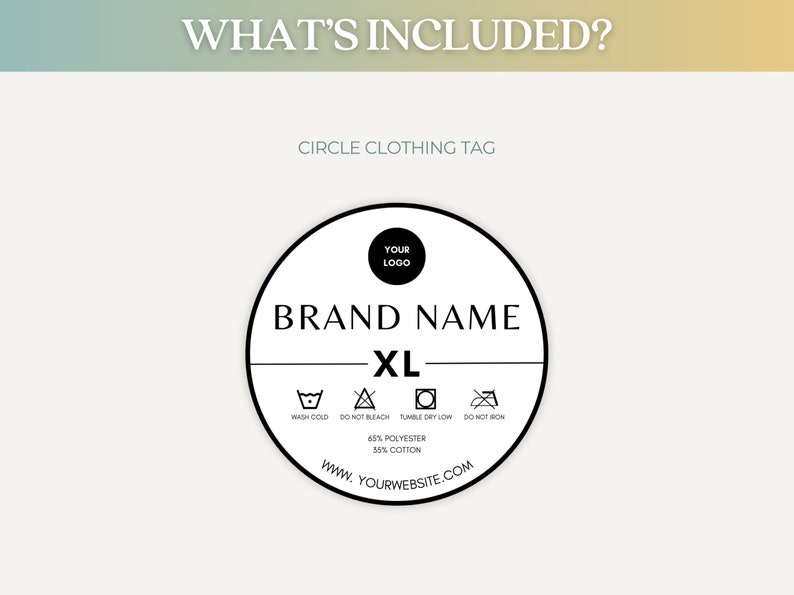 Editable Clothing Tag Bundle Editable T-shirt Neck Label Tag DIY Custom ...