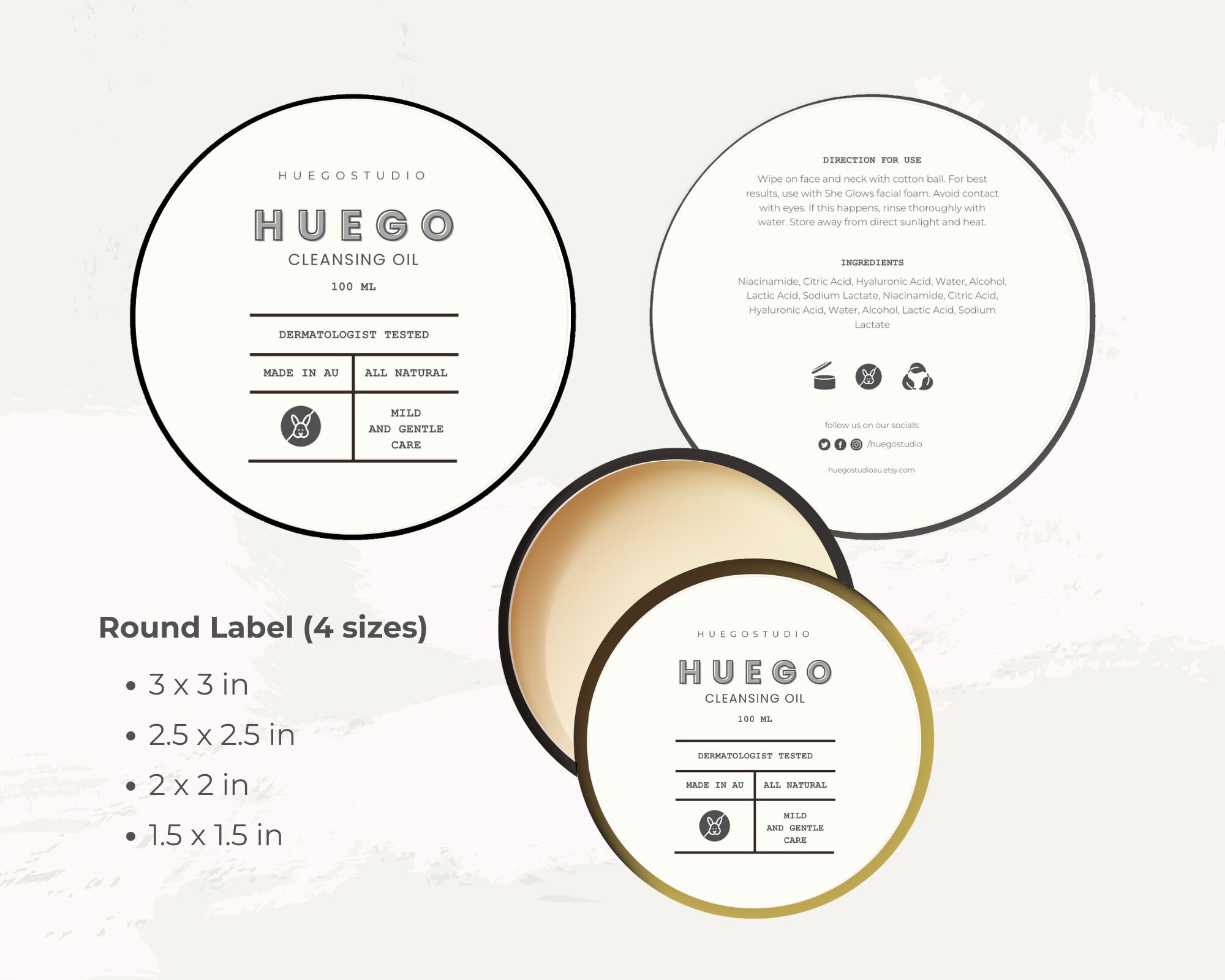 Cosmetic Product Label Template Editable Canva Skincare Label - Etsy