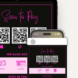 Editable DIY Scan to Pay Card Sign Editable Canva Template QR Code Sign ...