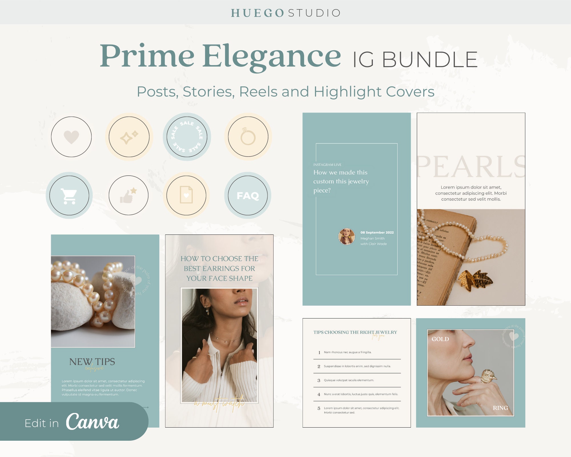Prime Elegance Minimalist Instagram Branding Marketing Kit 132 ...