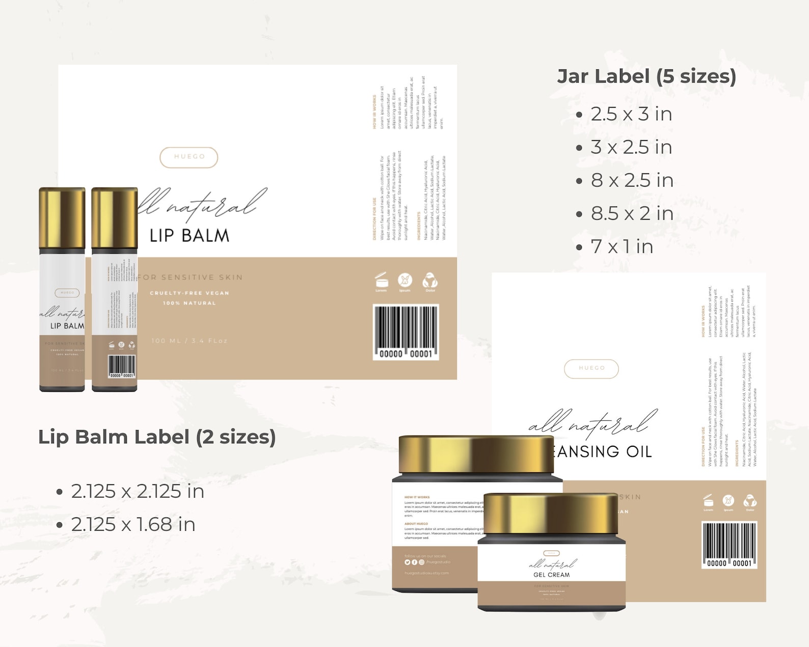 Minimalistic Editable Cosmetic Skin Care Product Label - Etsy