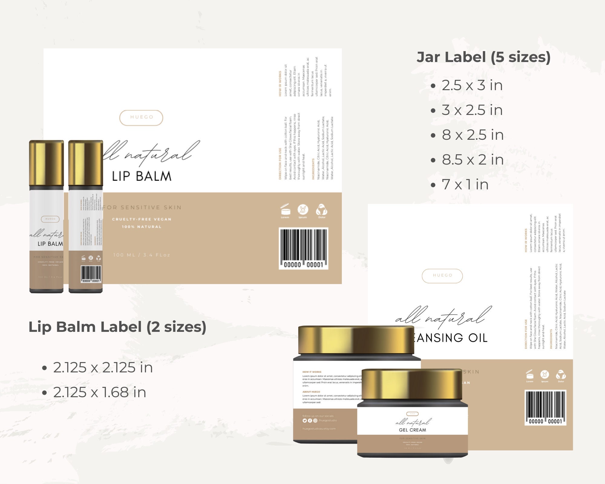 Minimalistic Editable Cosmetic Skin Care Product Label - Etsy