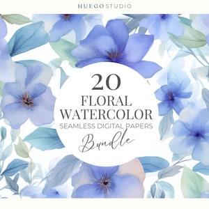 Pastel Watercolor Flower Background Floral Digital Paper Flower ...