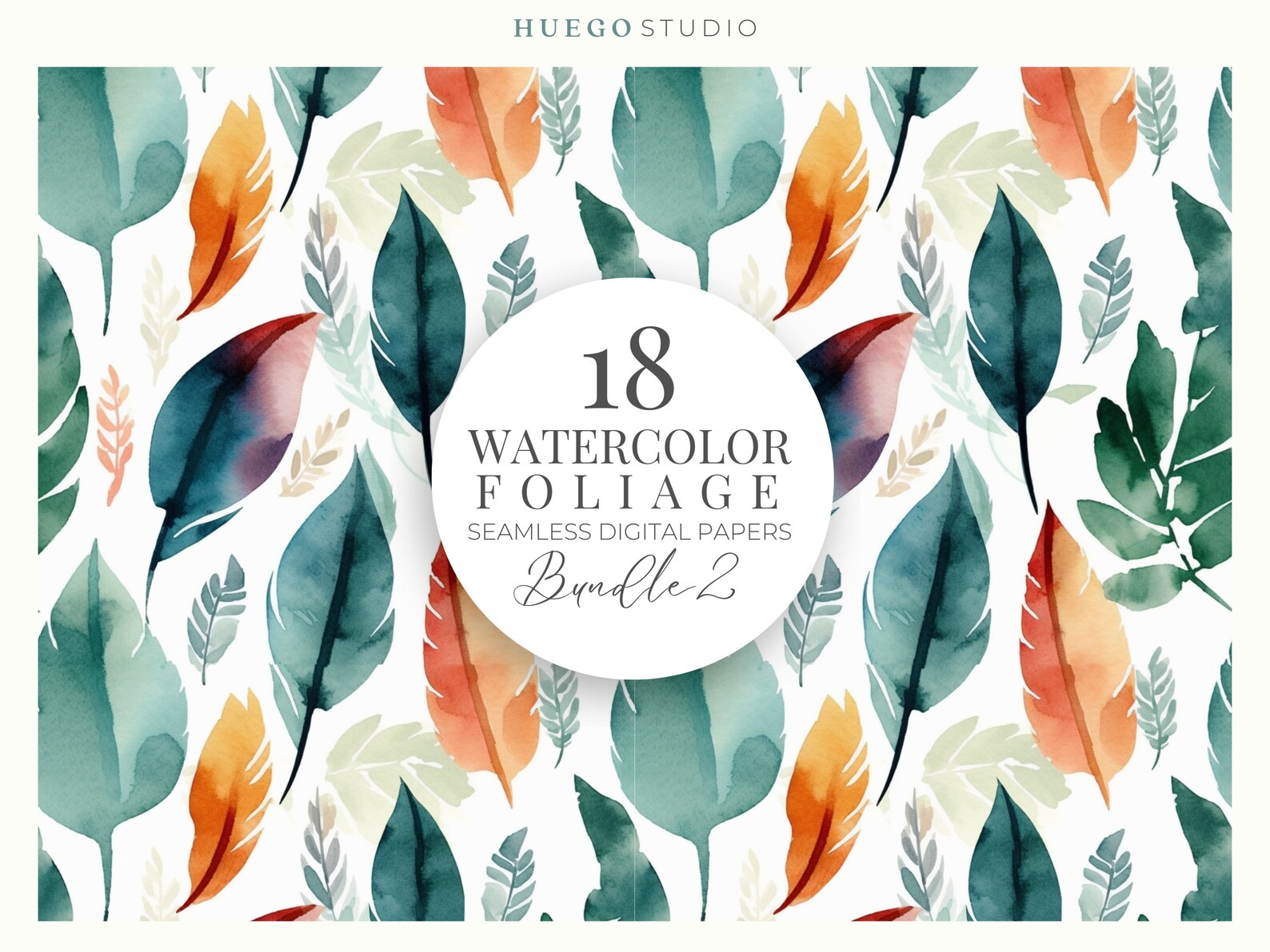 Boho Greenery Watercolor Clipart Green Watercolor Leaves - Etsy
