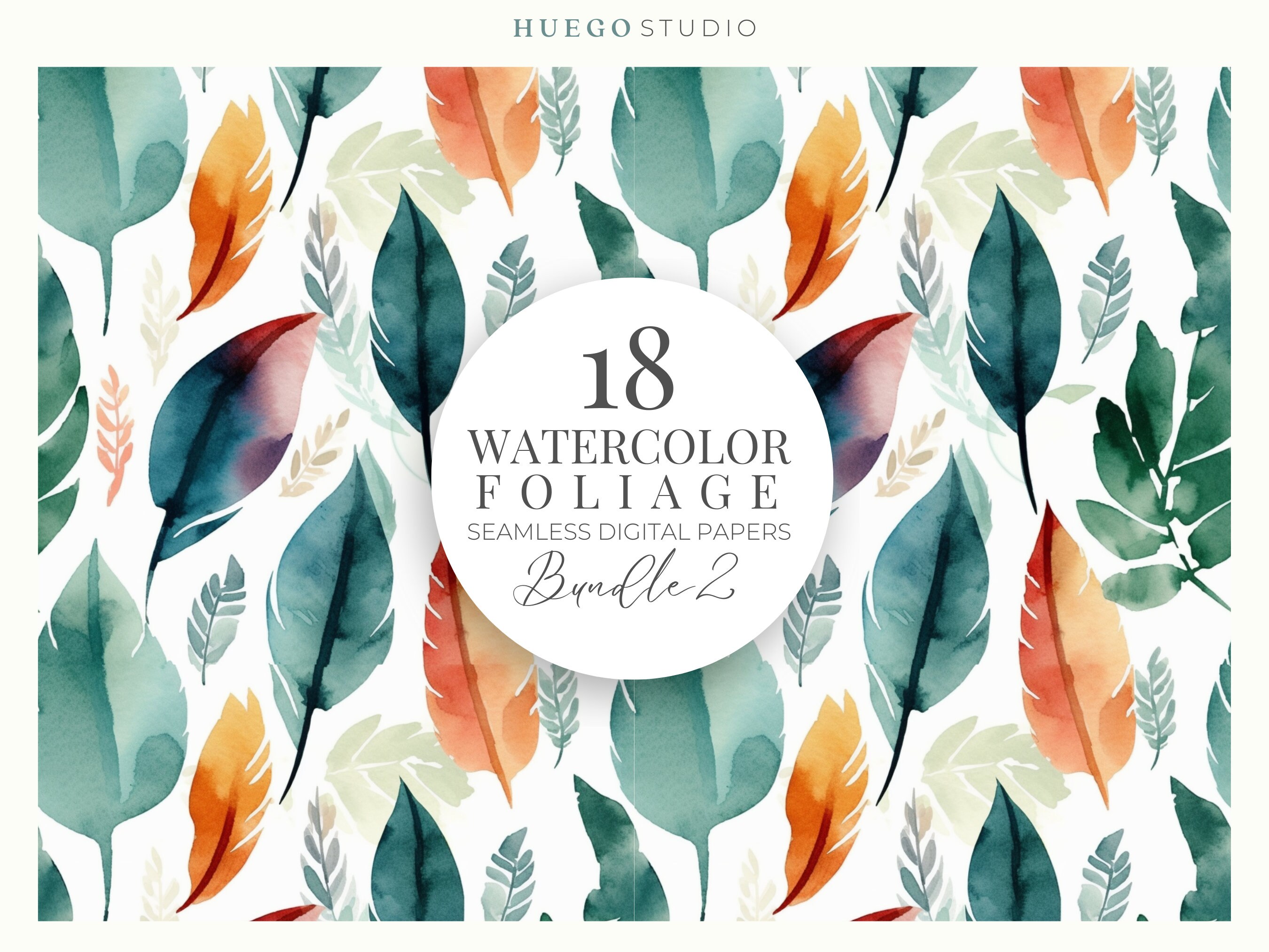 Boho Greenery Watercolor Clipart Green Watercolor Leaves - Etsy