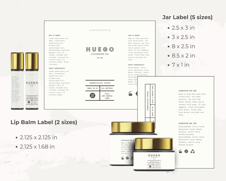 Cosmetic Product Label Template Editable Canva Skincare Label - Etsy