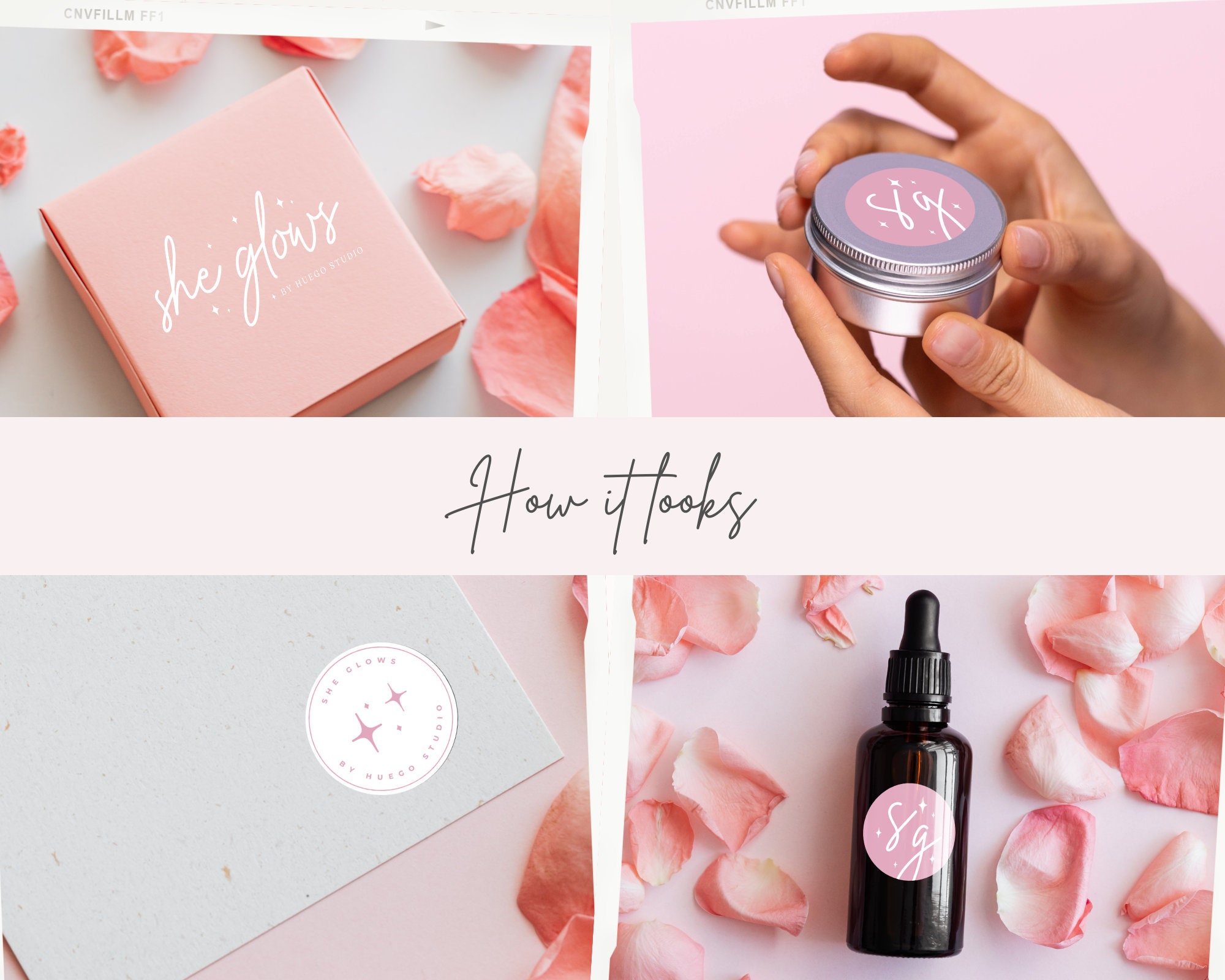 She Glows Minimalist Feminine Logo Design Apparel, Beauty, or Jewelry ...