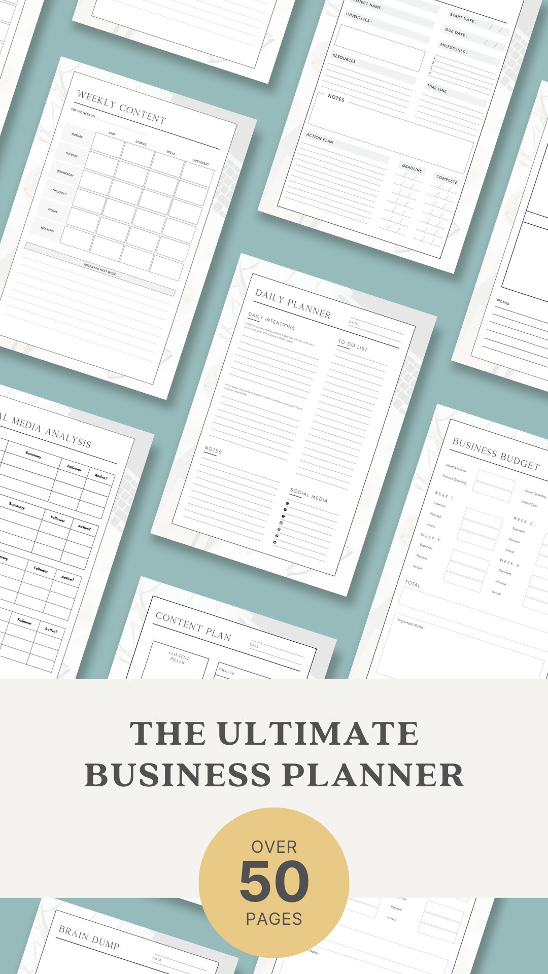 Printable Business Planner Bundle for Small Business Startup - Etsy