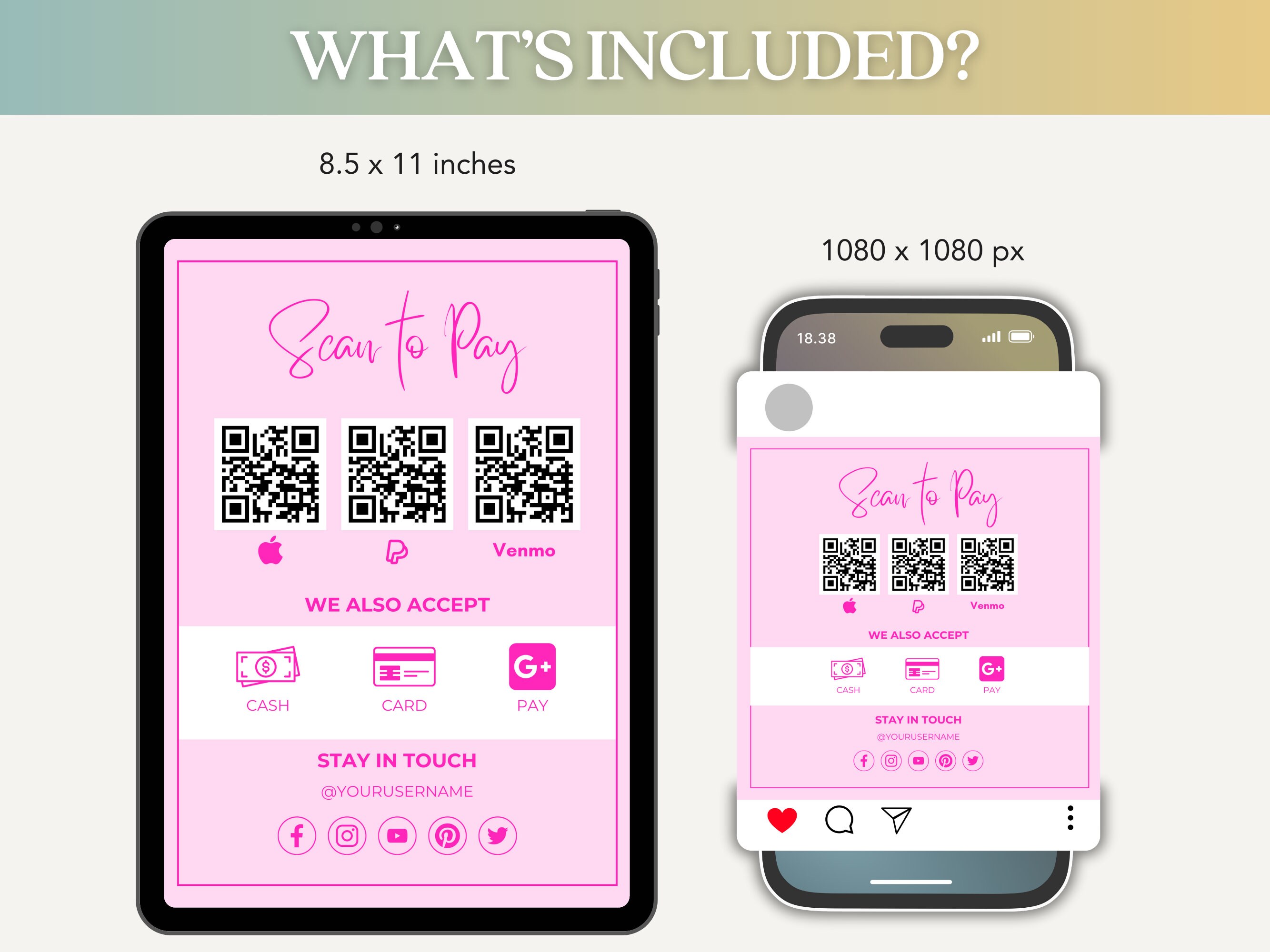 Editable DIY Scan to Pay Card Sign Editable Canva Template QR - Etsy