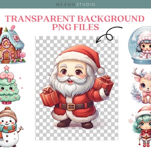 Kawaii Cute Christmas Clipart Graphics Winter Wonderland Elf Elves ...