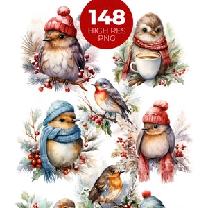 Christmas Winter Bird Clipart Paper Craft Merry Christmas Red Cardinal ...