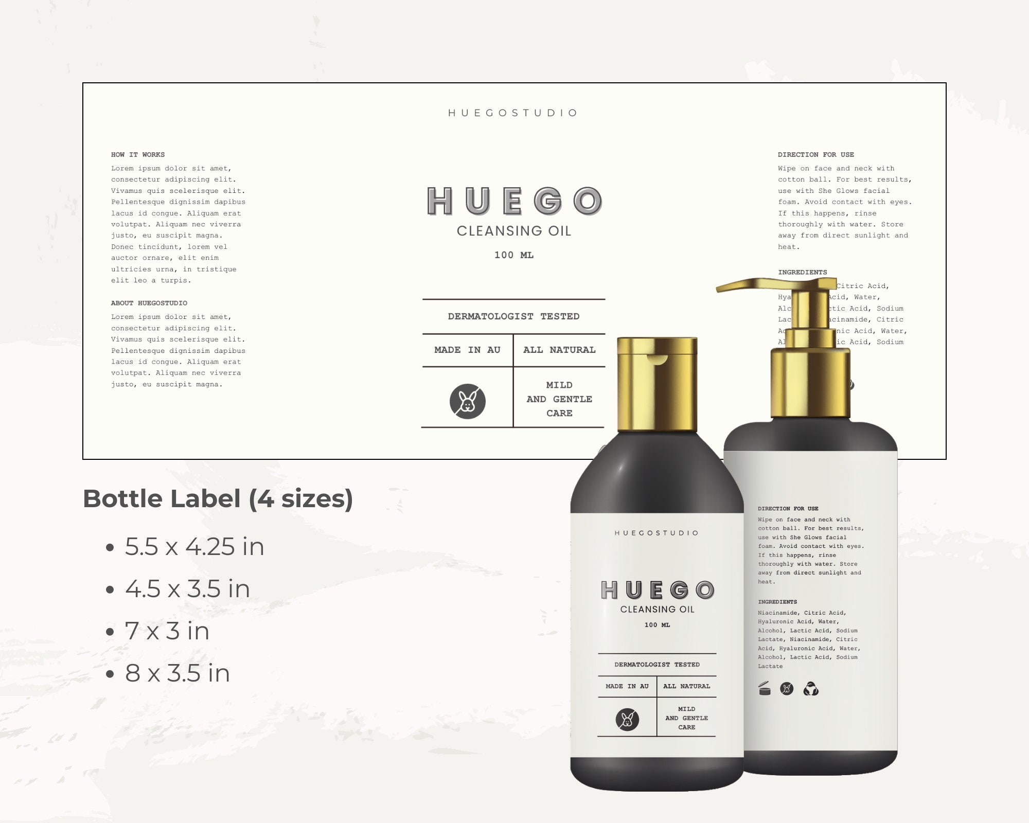 Cosmetic Product Label Template Editable Canva Skincare Label - Etsy