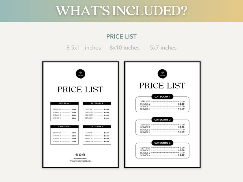 Editable Small Business Craft Show Bundle Price List Scan to Pay ...