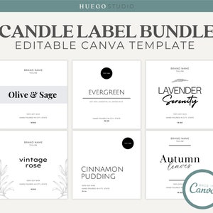 Editable Candle Label Template Bundle Modern Candle Label Design ...