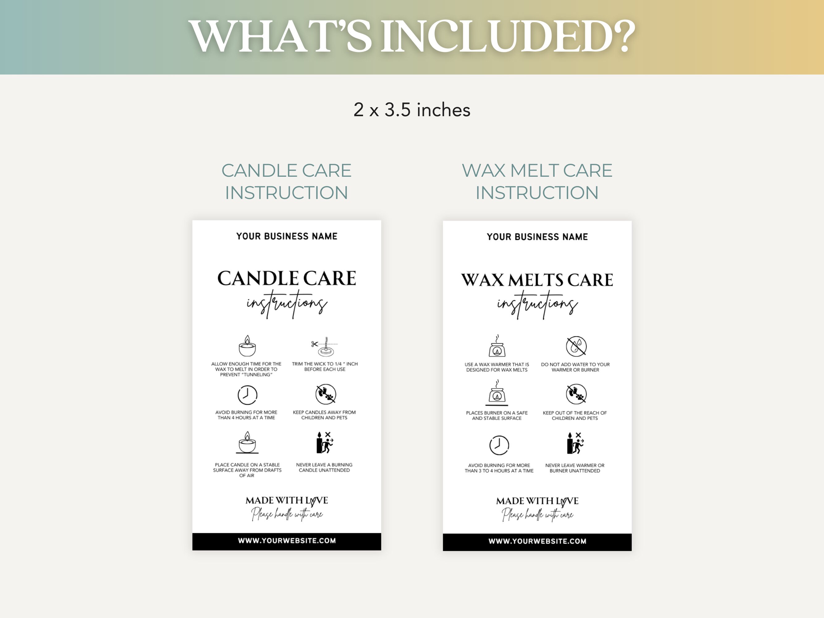 Editable Printable Care Card Bundle Washing Instructions Vinyl Decal ...