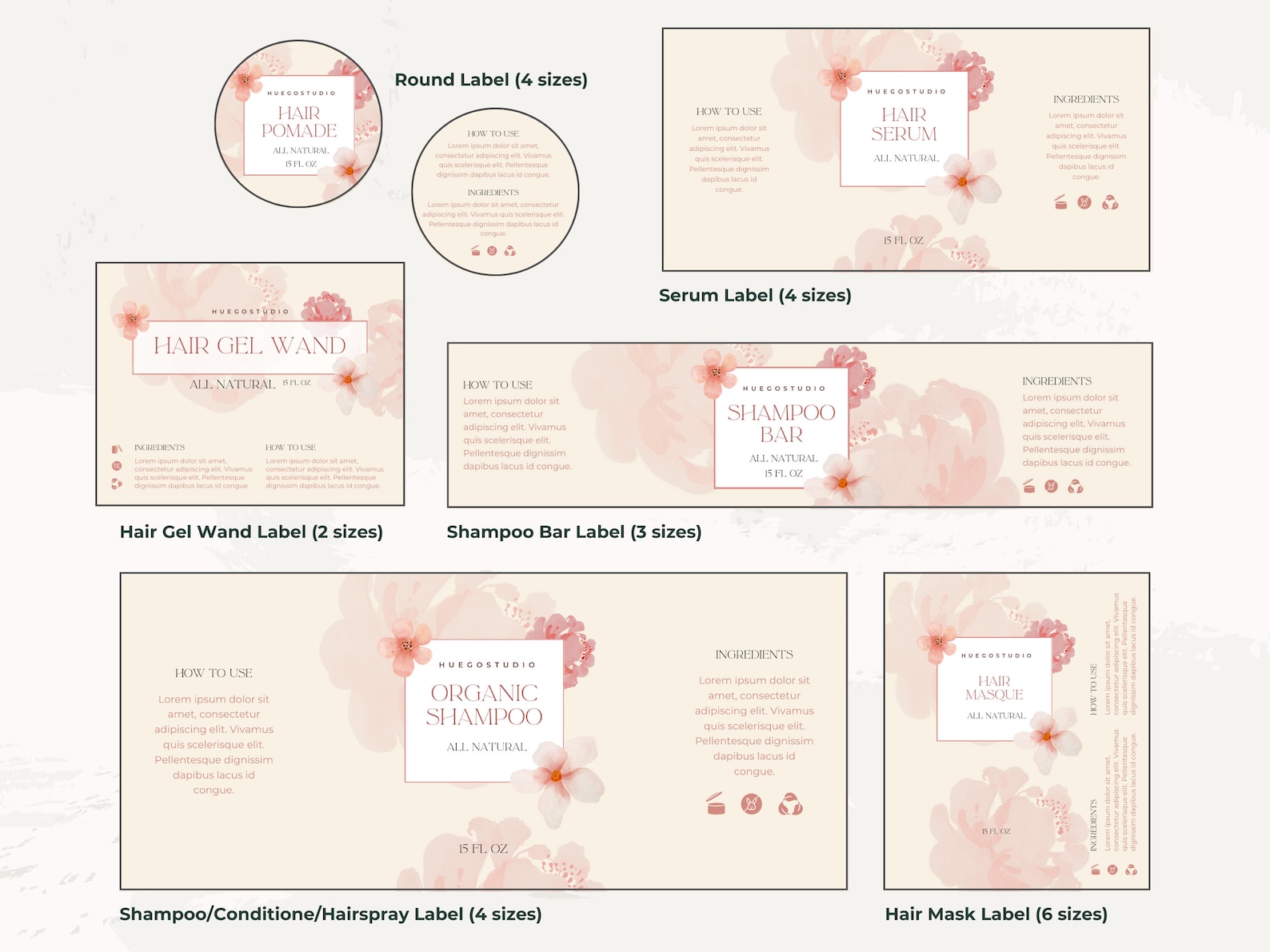 Printable Hair Care Product Label Template Bundle Hair Oil Label ...