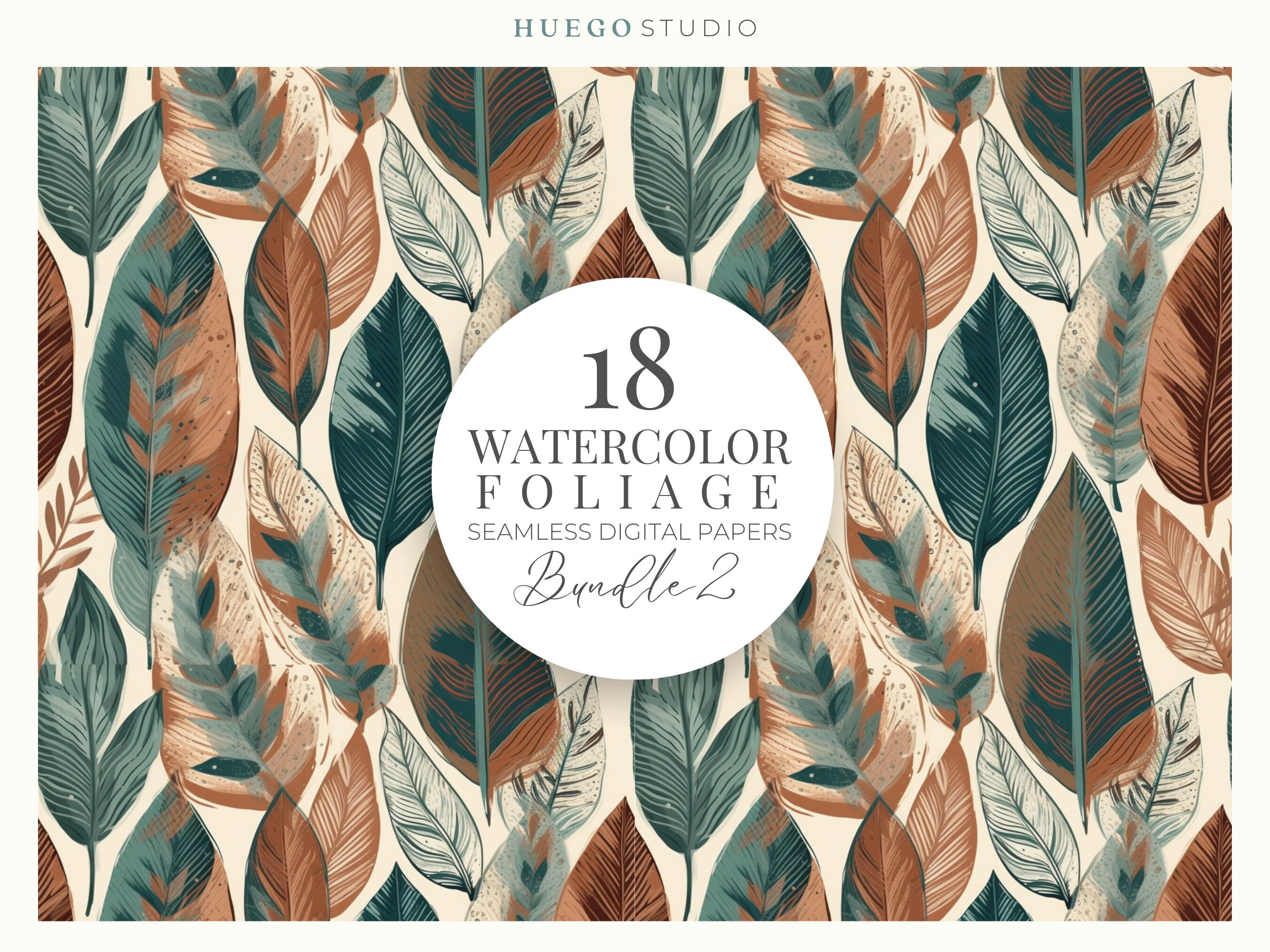 Boho Greenery Watercolor Clipart Green Watercolor Leaves - Etsy