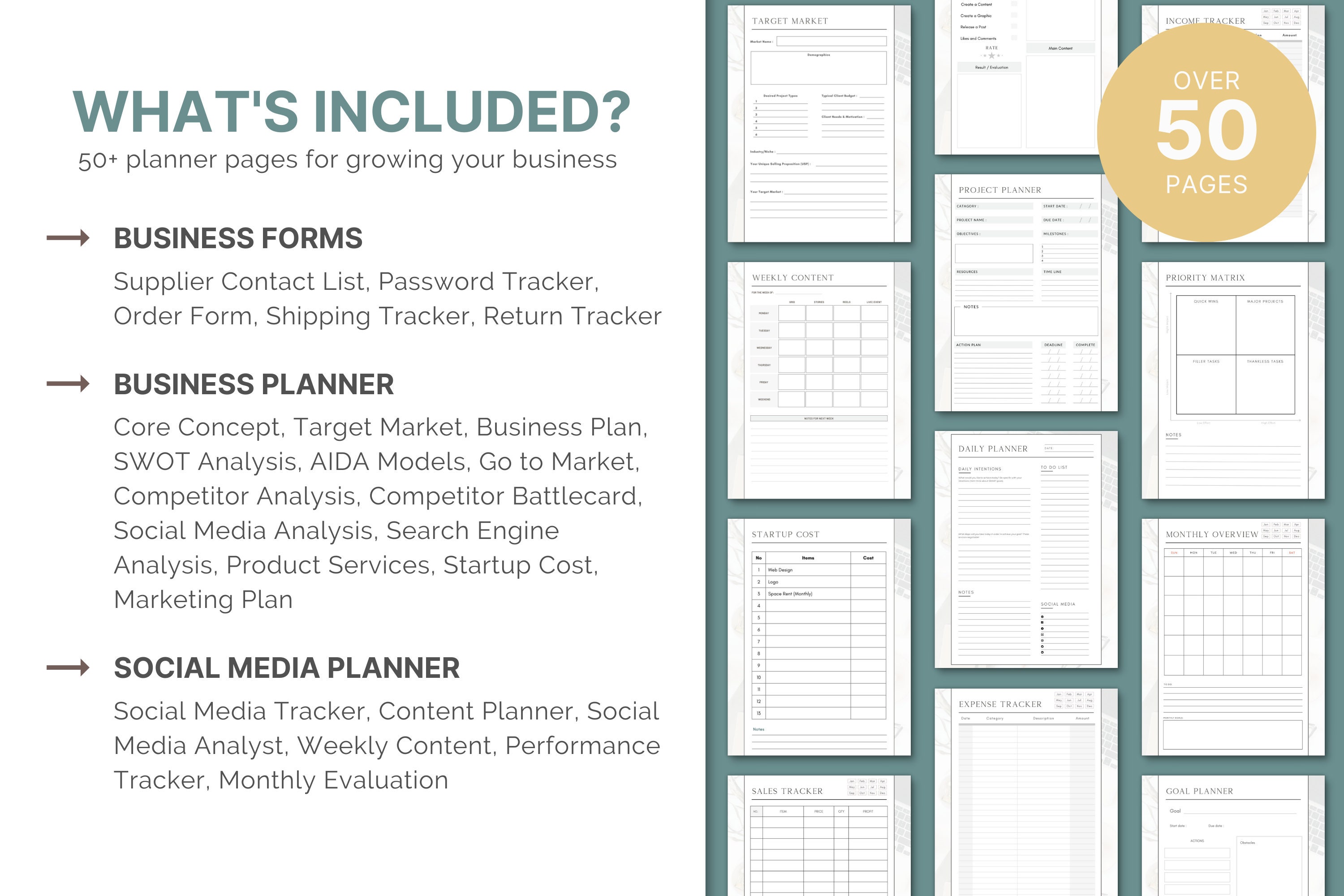Printable Business Planner Bundle for Small Business Startup - Etsy