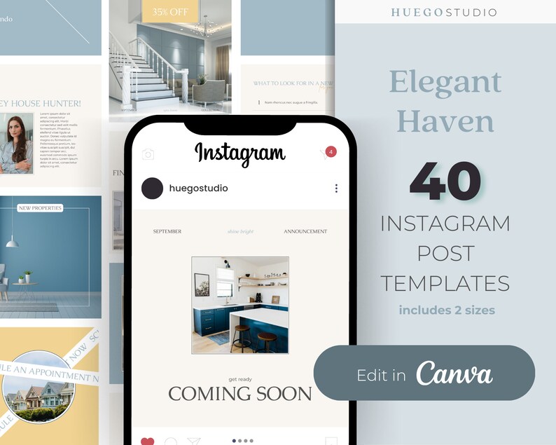 Real Estate Instagram Post Story Reels Highlight Editable - Etsy