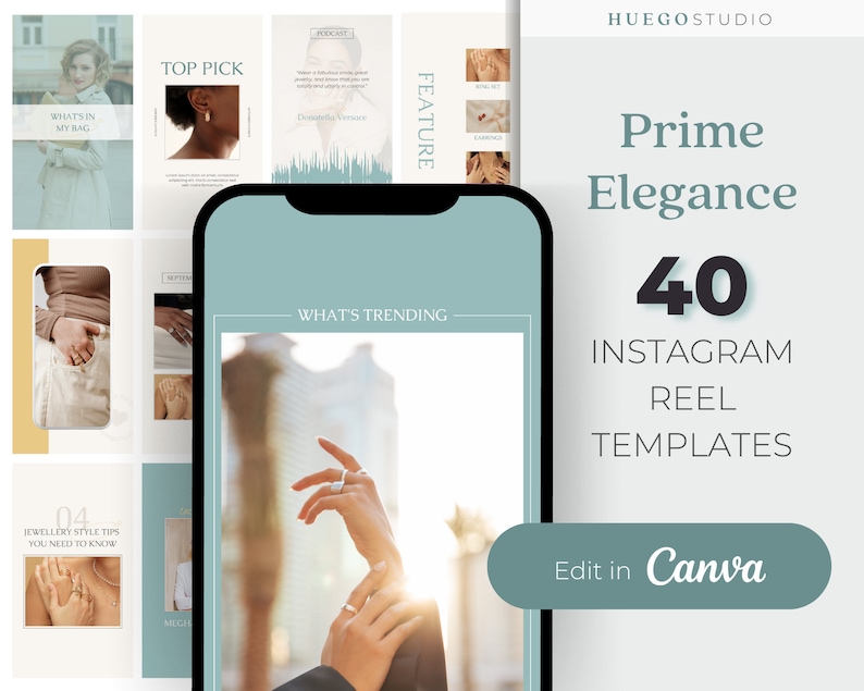 Minimalist Green Gold Instagram Reels Template Elegant Luxury - Etsy