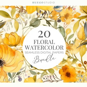 Watercolor Flower Background Flower Digital Paper Flower Seamless ...