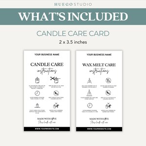 Editable Candle Care Card Template Product Care Card Canva Template ...