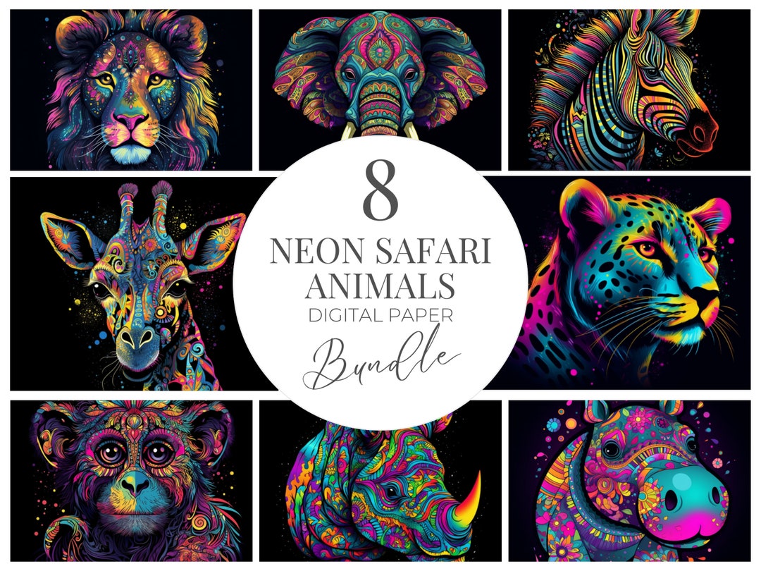 Animal Zebra Sublimation Design PNG Bundle Neon Cosmic Galaxy Safari ...