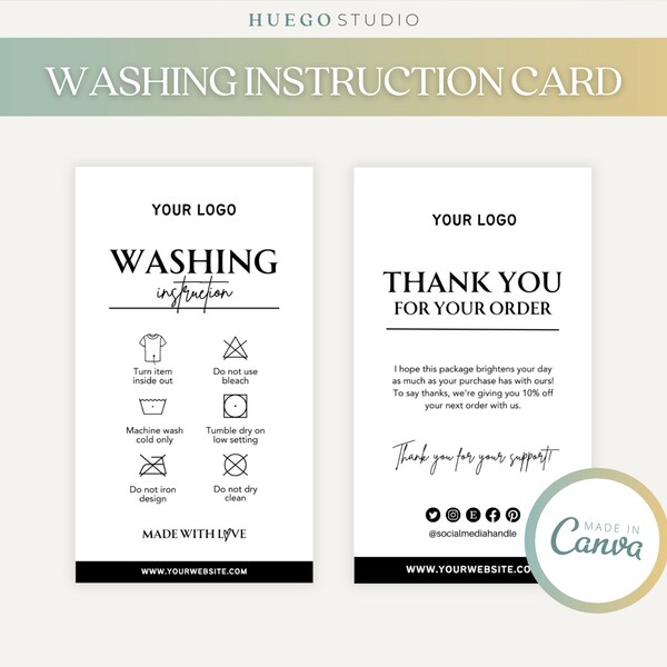 Dtf Washing Instructions Card - Etsy