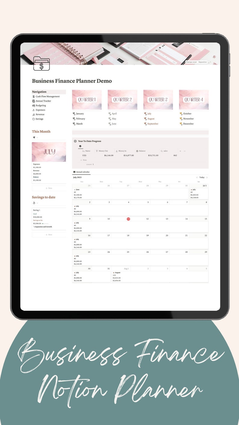 Notion Template Business Planner Digital Budget Finance - Etsy
