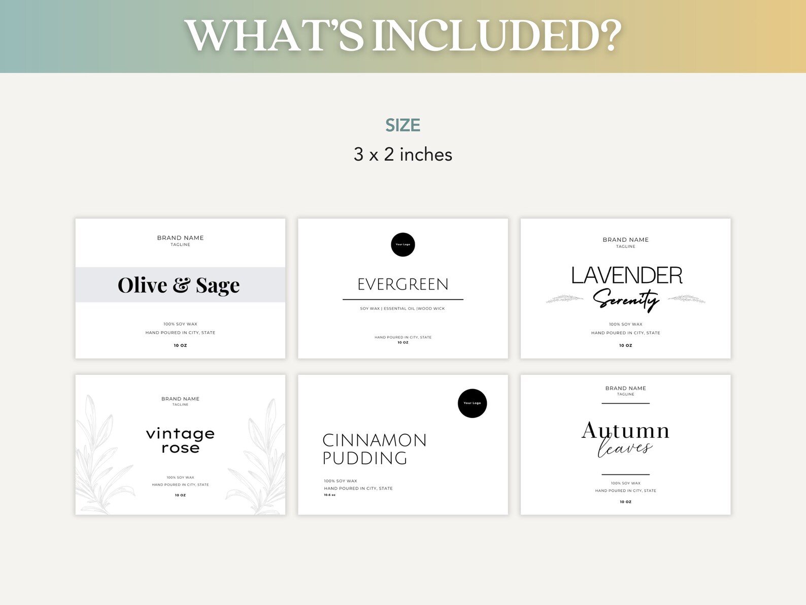 Editable Candle Label Template Bundle Modern Candle Label Design ...