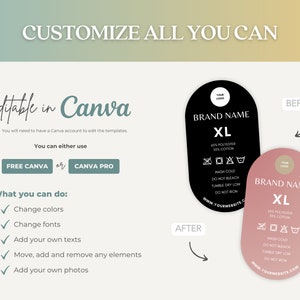 Editable Clothing Tag Bundle Editable T-shirt Neck Label Tag DIY Custom ...