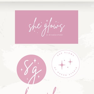 She Glows Minimalist Feminine Logo Design| Apparel, Beauty, or Jewelry ...