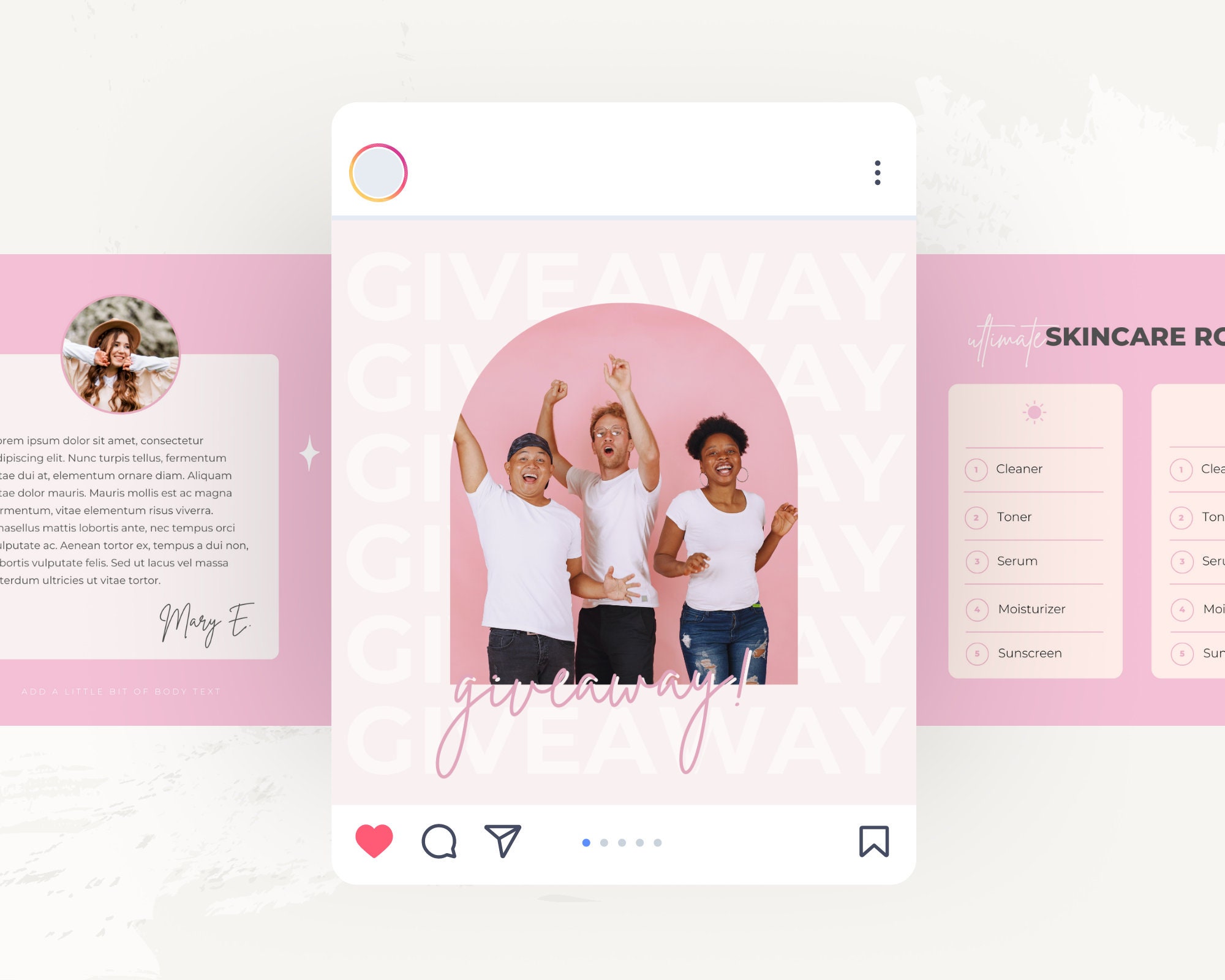 Pink Instagram Post Template Minimalist Instagram Canva - Etsy