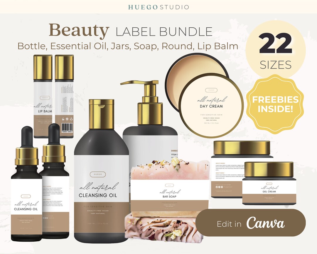 Minimalistic Editable Cosmetic Skin Care Product Label Template Body ...