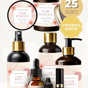 Printable Hair Care Product Label Template Bundle Hair Oil Label ...