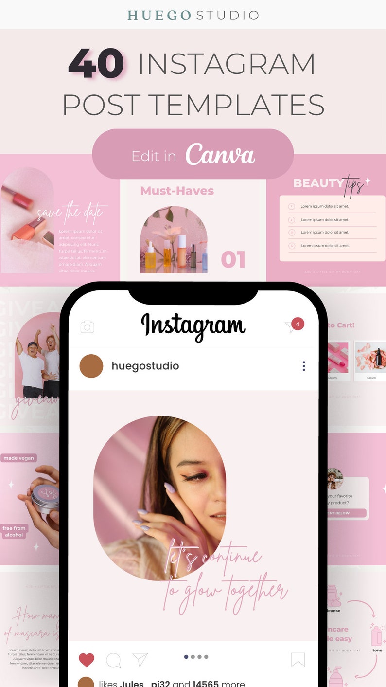 She Glows Instagram Post Template IG Post Template for - Etsy
