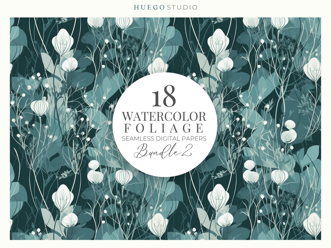 Boho Greenery Watercolor Clipart Green Watercolor Leaves Foliage ...