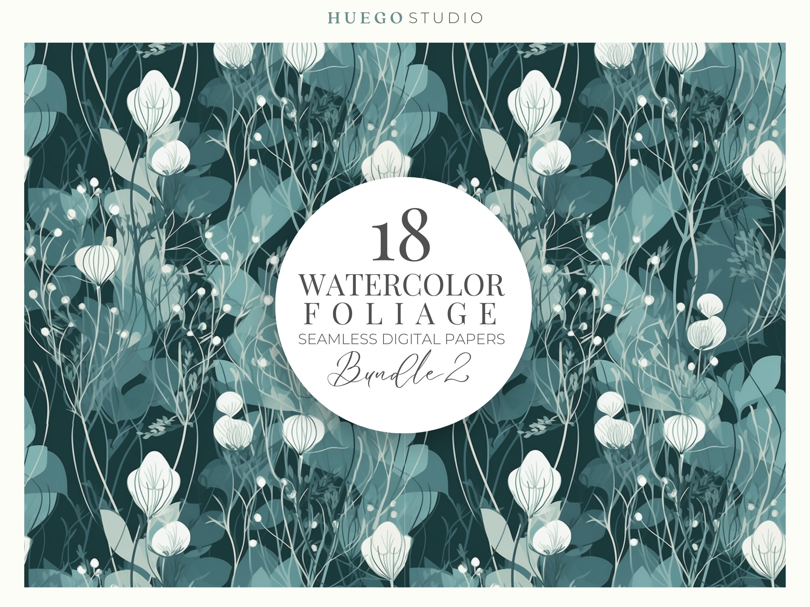 Boho Greenery Watercolor Clipart Green Watercolor Leaves - Etsy