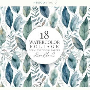 Boho Greenery Watercolor Clipart Green Watercolor Leaves - Etsy