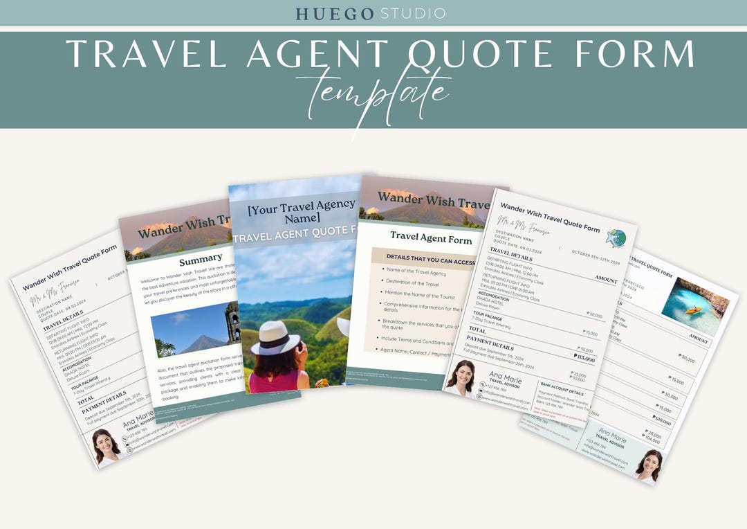 Travel Agent Quote Inquiry Intake Form Template Agency Business ...