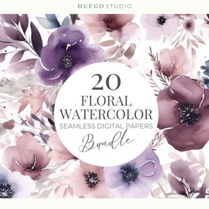 Blush Pink Watercolor Flower Background Floral Digital Paper Flower ...