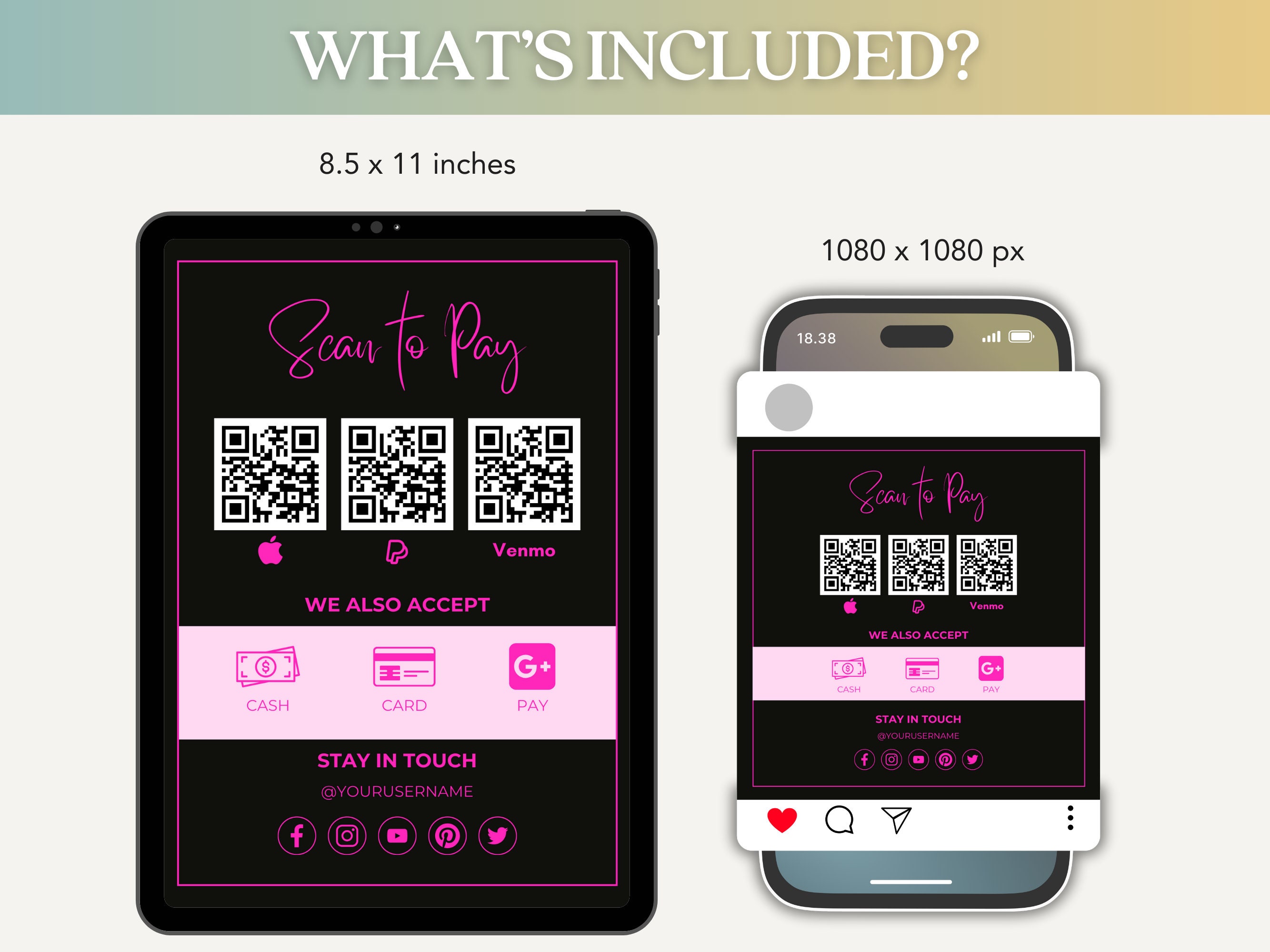Editable DIY Scan to Pay Card Sign Editable Canva Template QR - Etsy